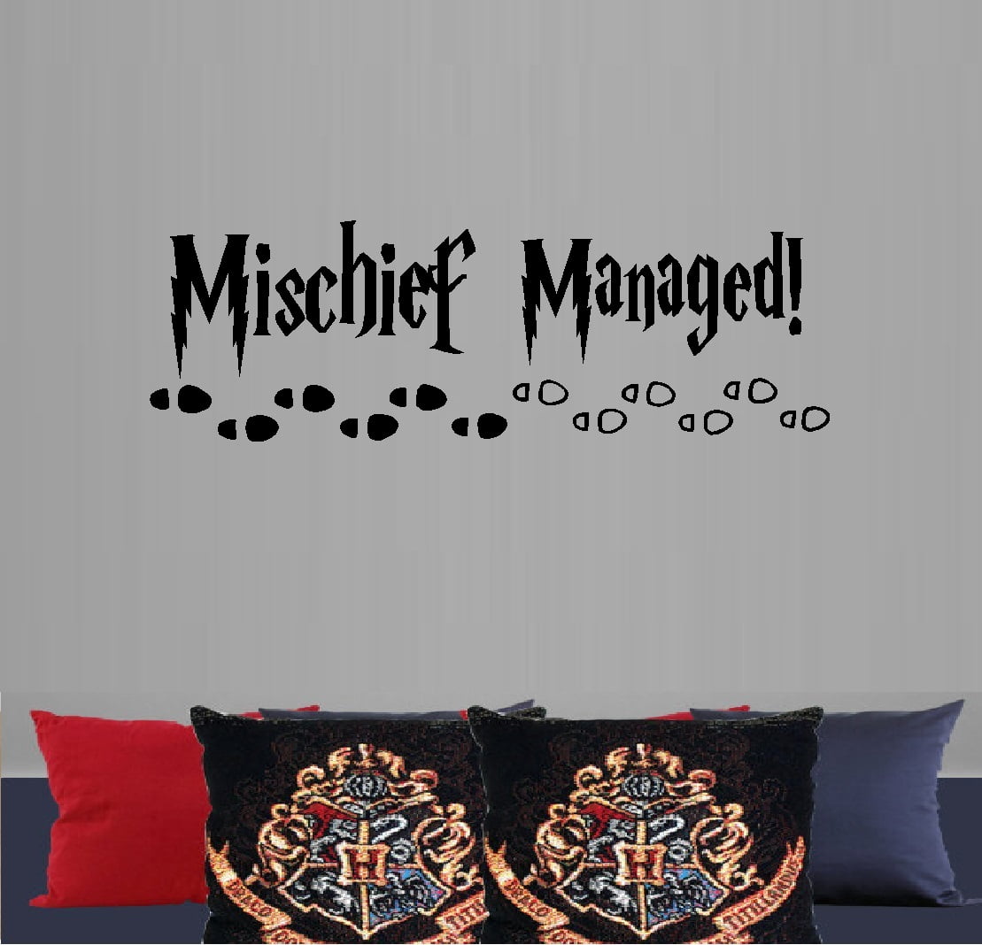Decal ~ Mischief Managed #2 with Footprints: Wall or Window Decal 11" x ...