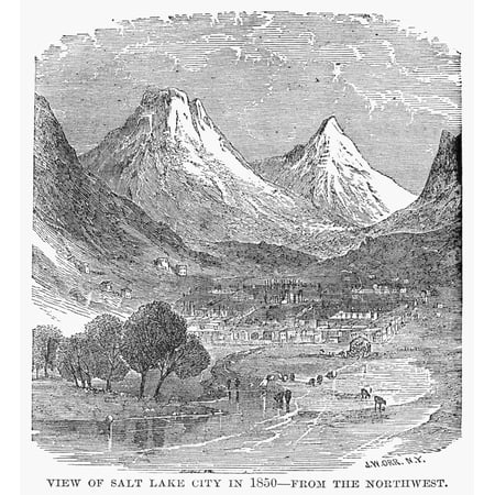 Salt Lake City, 1850. /Nthe Mormon Settlement At Salt Lake City In The ...