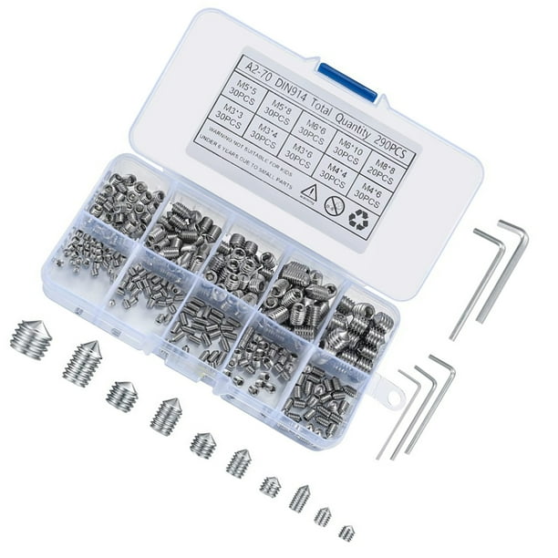 yingyy 290 Pieces/Set Car 10 Kinds Stainless Steel Screw Assortment ...