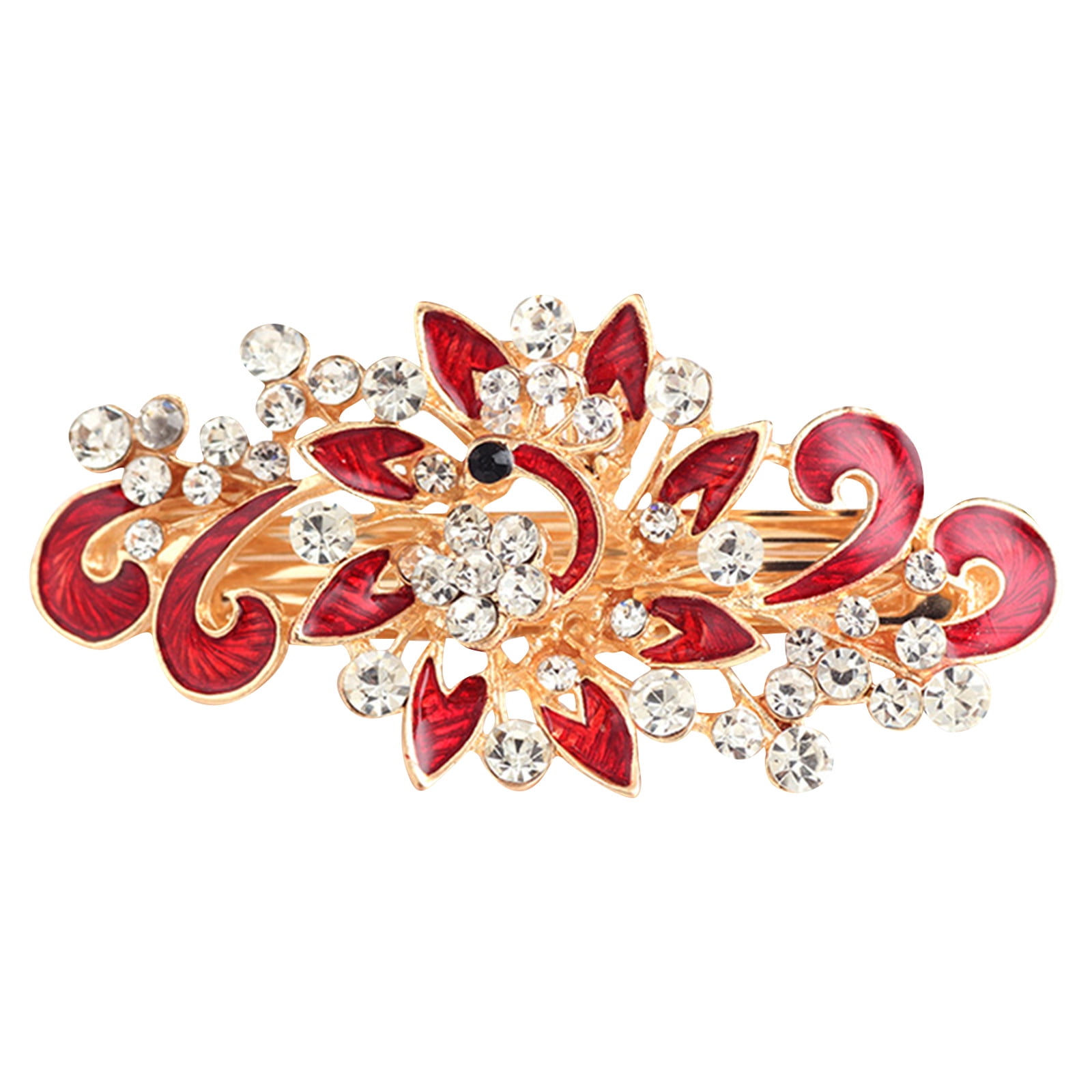 amousa Hair Barrettes Crystal Rhinestones Hair Clips Butterfly French ...