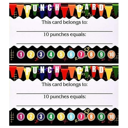 100 Pcs Punch Cards, Incentive Loyalty Reward Card Student Loyalty ...