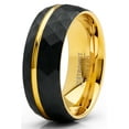 Metal Masters Mens Tungsten Carbide Ring Dome Hammered Black Goldtone Wedding Band 8mm - Walmart.com