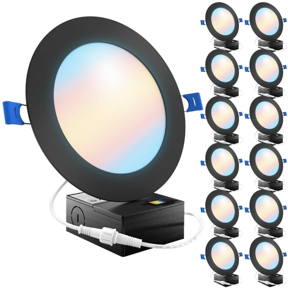 ASIASN-1 Pack 8 Inch LED Recessed Light 20W, 5 CCT 2700K-5000K CRI90 ...