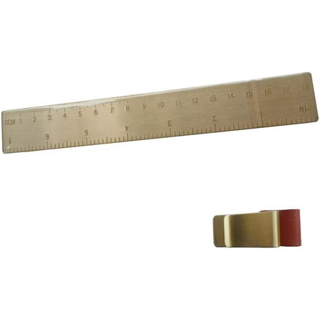 Small Metal Ruler 6 Inch (18cm) Brass Ruler for Bullet Journal with One ...