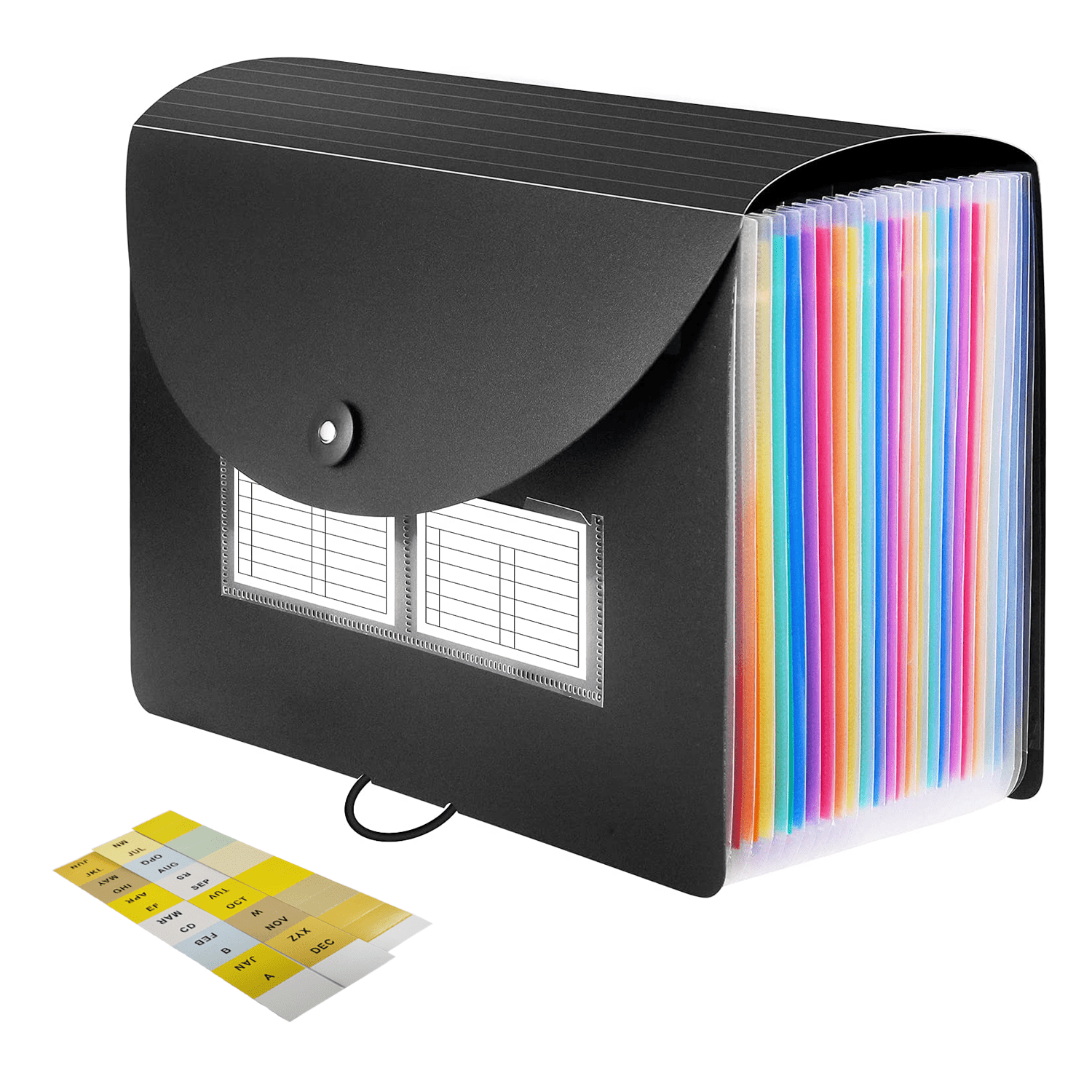 Five Star 7-Pocket Expanding File with Reminder Tabs, Black (35294 ...