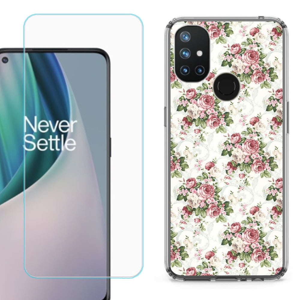 Slim-Fit Protective Phone Case compatible with OnePlus Nord N10 5G, with Tempered Glass Screen ...