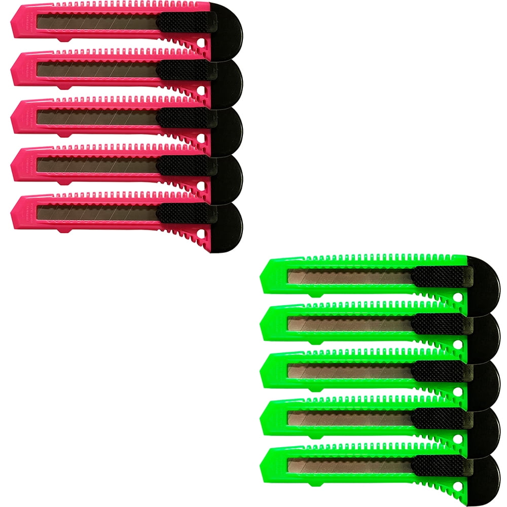 10 Safety Box Cutter Utility Knife Retractable Snap off Razor Blade ...