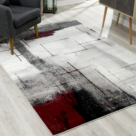 Rug Branch Montage Modern Area Rug Abstract - Grey Red - VE7429GY23 ...