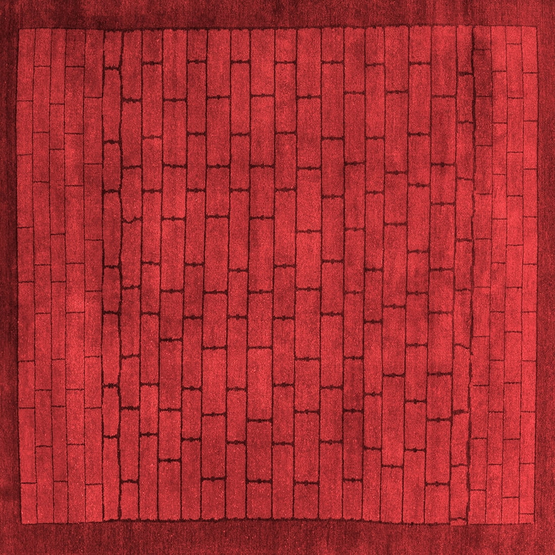Ahgly Company Indoor Square Abstract Red Modern Area Rugs, 5' Square ...