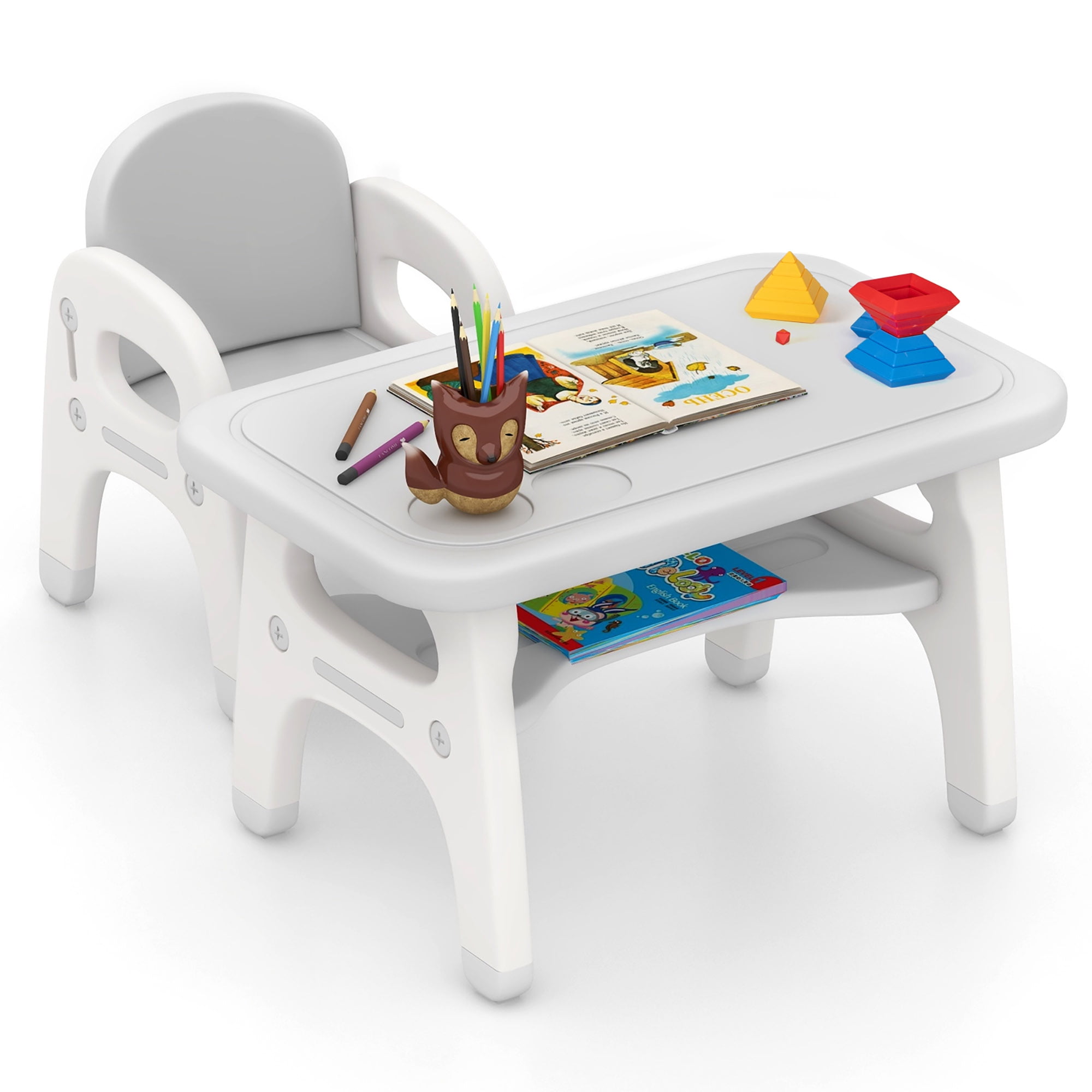 Click here for Gymax Kids Table And Chair Set W/Cute Dinosaur Mod... prices