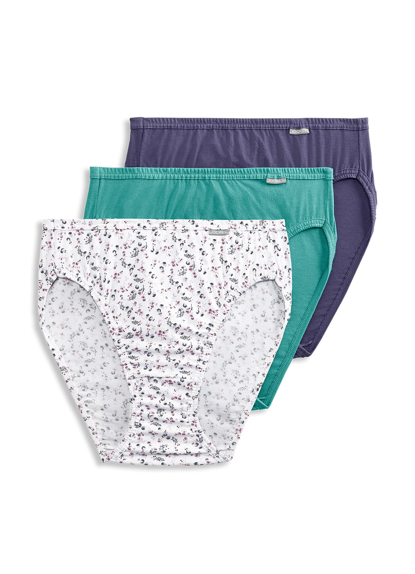 Jockey Womens Elance French Cut 3 Pack Underwear French Cuts 100