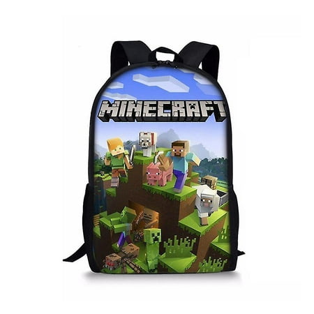 Minecraft Print Kids Backpack School Bag Children Travel Rucksack ...