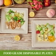 125 Pack Compostable Square Paper Plates 6 inch Disposable, Eco ...