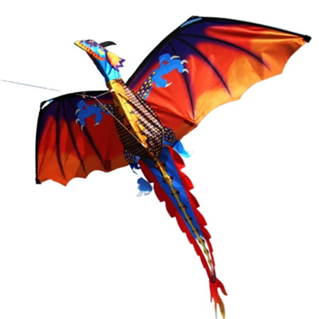 Jinveno 3D Animal Dragon Kite Long Tail Outdoor Sports Flying Kites ...