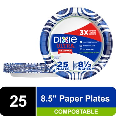 Dixie Disposable Paper Plates, Multicolor, 7 in, 50 Count - Walmart.com
