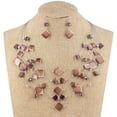 5 Layer Illusion Wire Gradient Color Shell Beaded Statement Necklace ...