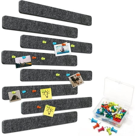 IGUOHAO 8 Pieces Felt Bulletin Board Bar Strip, Self-Adhesive Pin Board ...