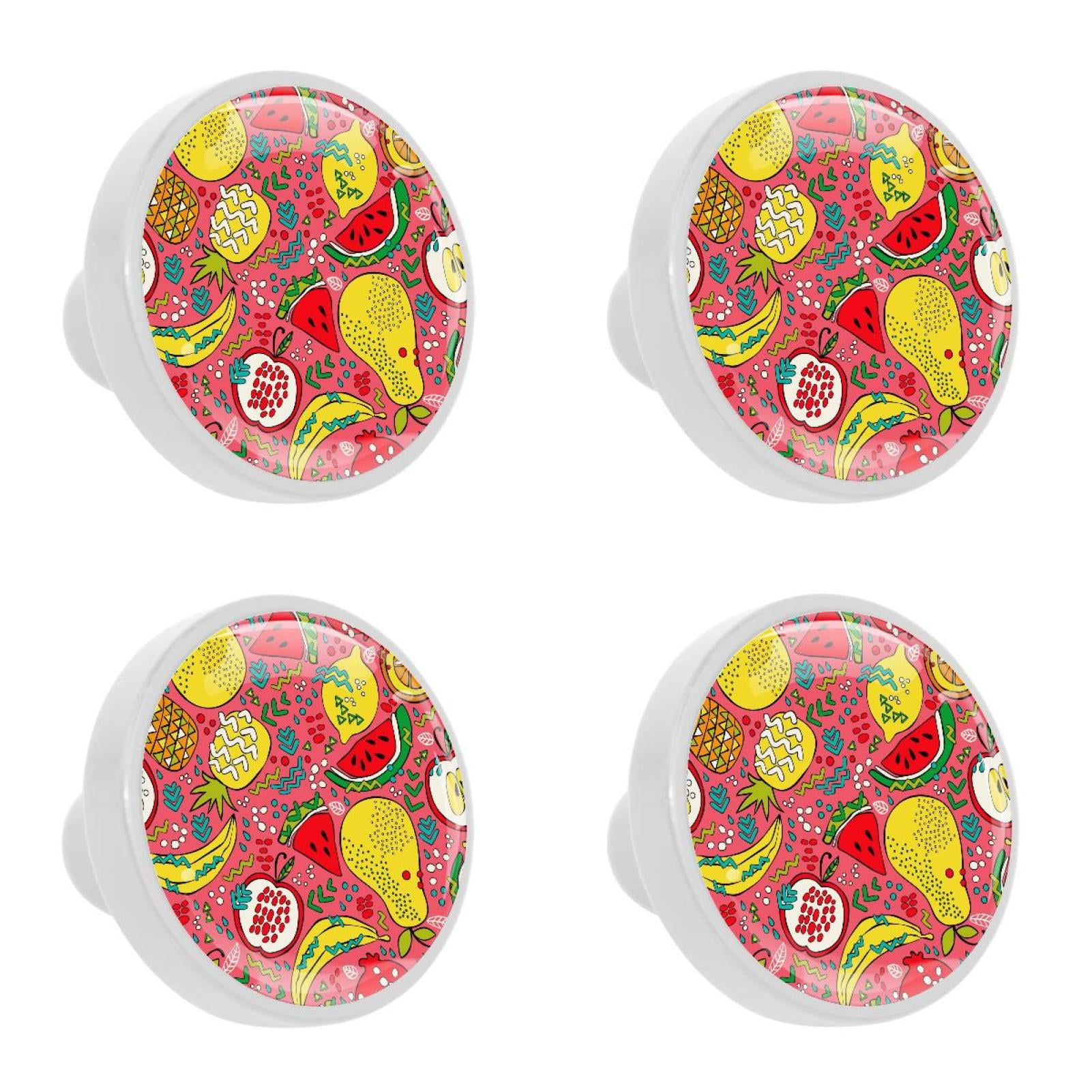 4 Pcs Bright Summer Fruits Knobs for Kitchen Cabinet Cupboard Dresser ...