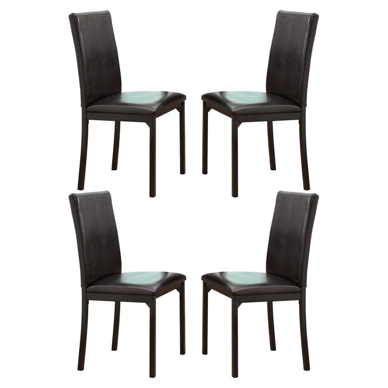 Pemberly Row 19" Contemporary Metal Dining Room Chair in Black (Set of ...