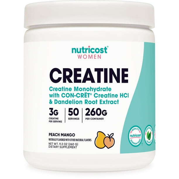 Nutricost Creatine Monohydrate Powder for Women (Peach Mango), Gym ...