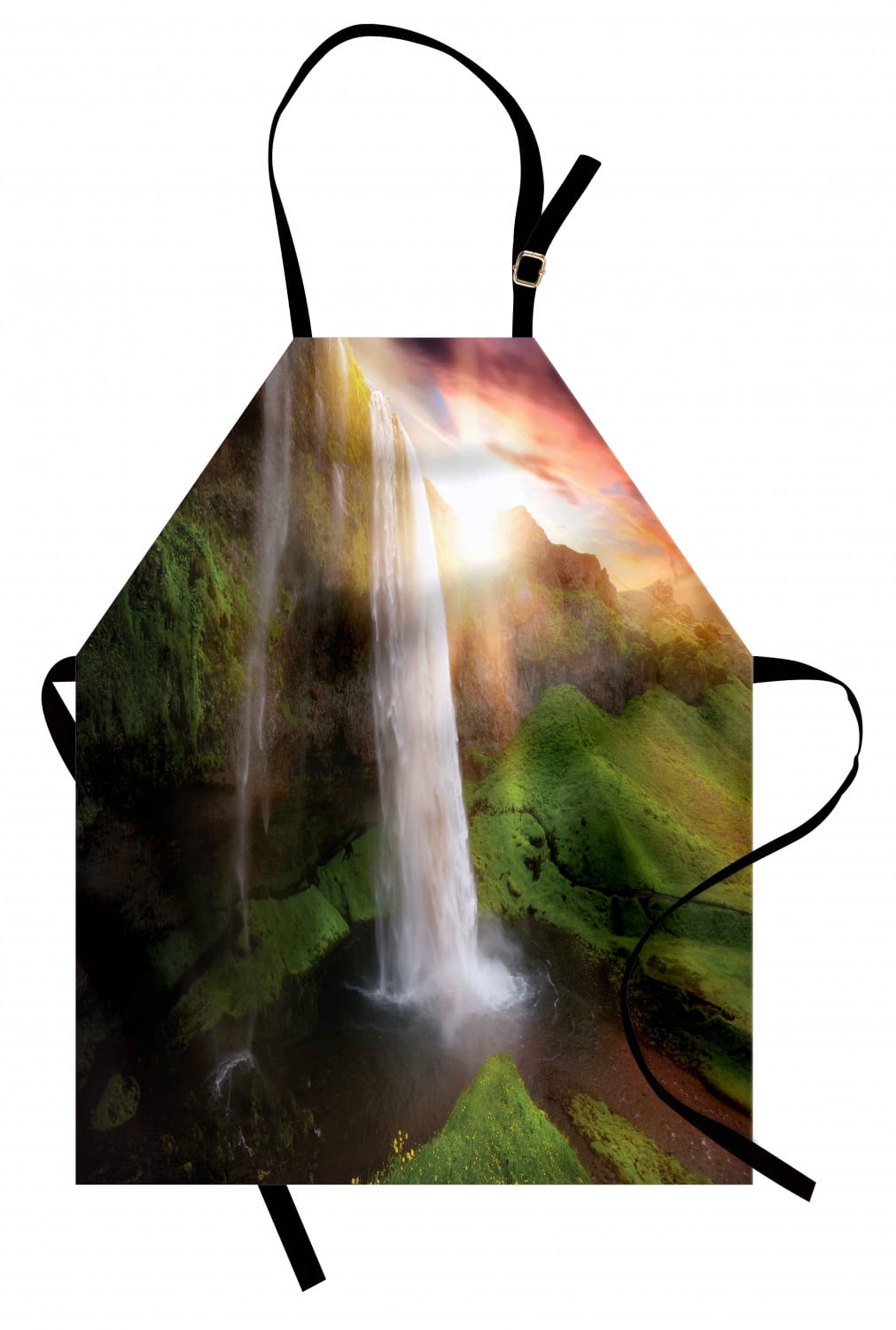 Waterfall Apron Waterfalls at Fairy Sunset Sky in Iceland Scenic Spring ...