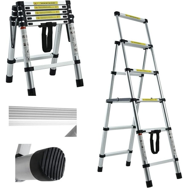 Dayplus 4+5 Extension Ladder Multi-Purpose A-Frame Telescoping Ladder ...