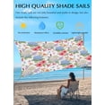 Blue Pink Floral Sun Shade Sail 14' x 18', Retro White Blue Pink Yellow ...