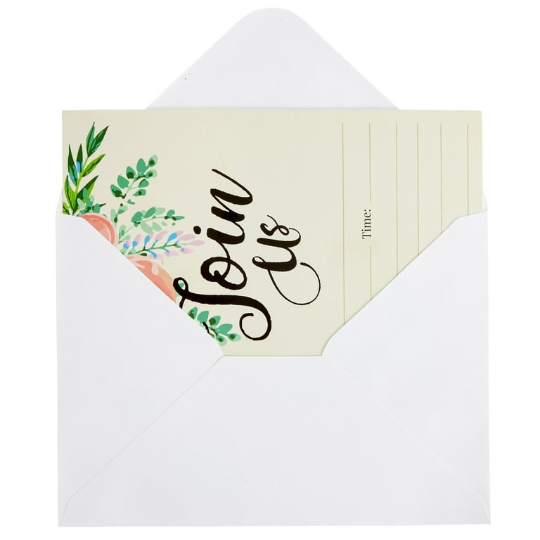 50 Wedding Invitations Post Card 50 Floral Print RSVP Invites With