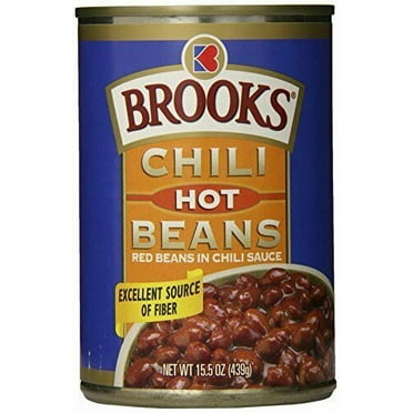 Brooks Hot Flavor Chili Beans, 15.5 oz Canned Red Beans in Spicy Chili ...