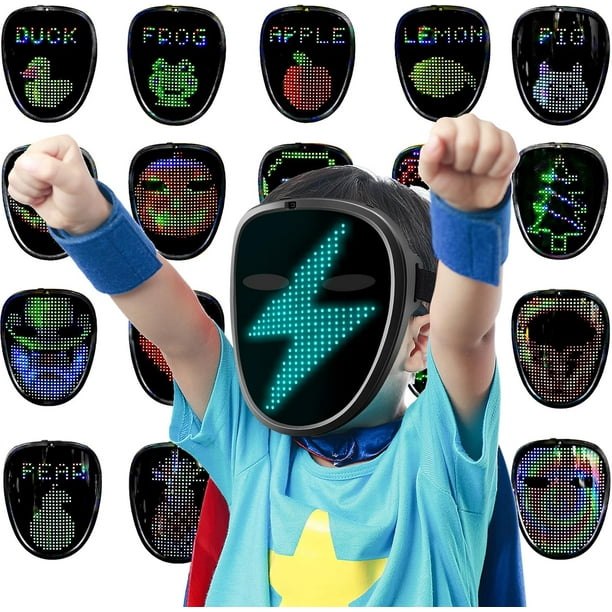 Led Mask, Light Up Mask with Gesture Sensing, LED Lighted Face ...