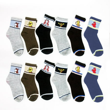 12 Pairs Assorted Boys Socks Size Ages 6-8 Years Kids Casual Sport ...