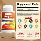 Best Naturals, Lactase Enzyme, 180 Tablets, Dairy Digestive Support ...