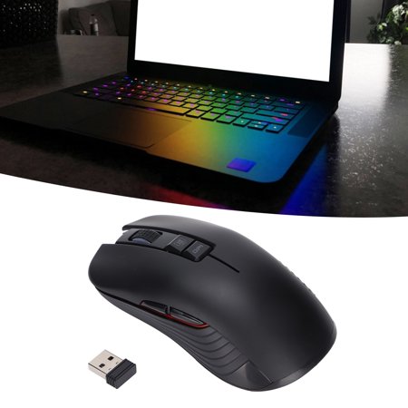 Octpeak Wireless Mouse Mute Click RGB Lighting Mice 2.4G Black Computer ...