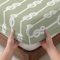 Cal.King Size Fitted Sheet Set - Sage Green Knot 3 Piece Bedding Sets ...