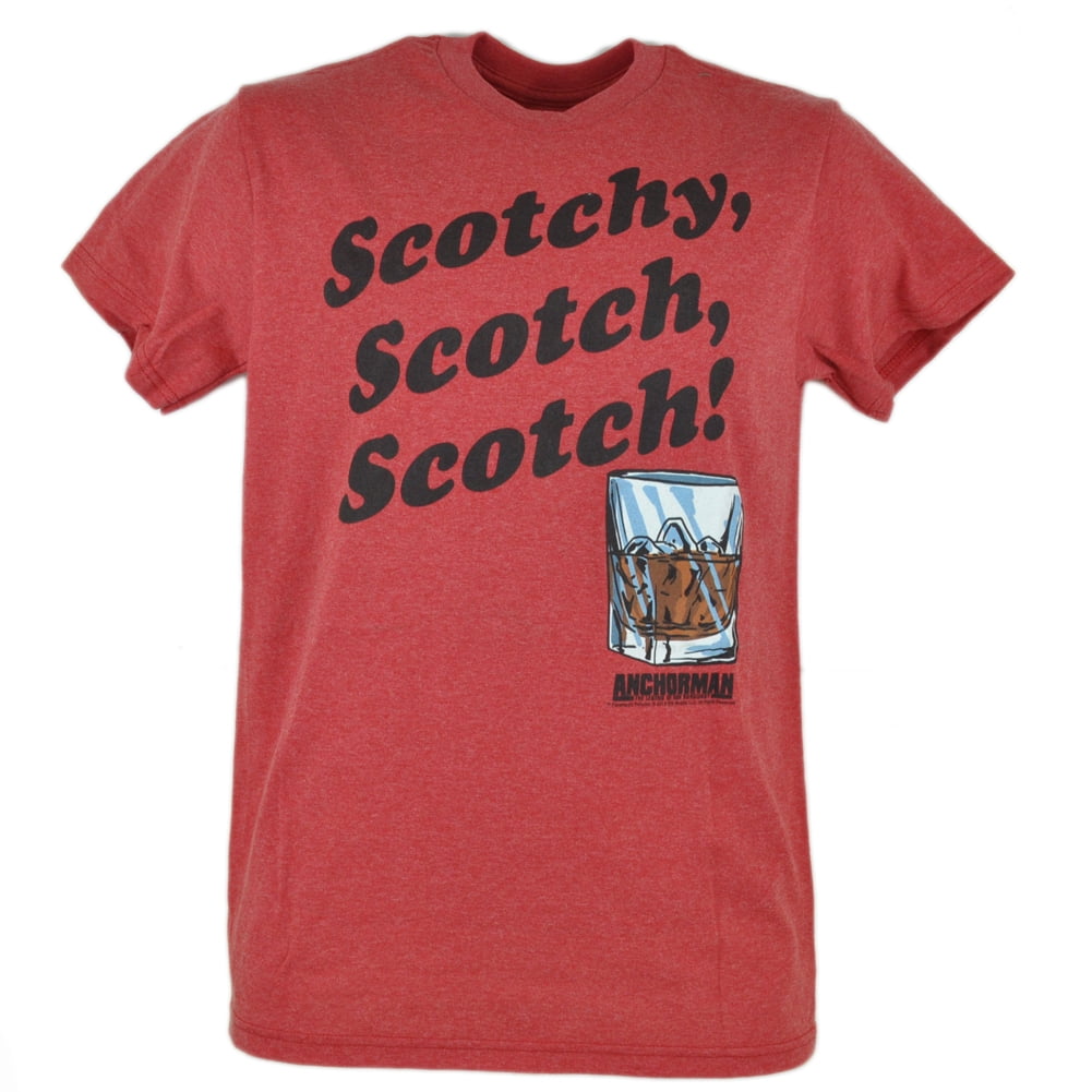 Anchorman Ron Burgundy Scotchy Scotch Funny Movie Red Tshirt Graphic ...