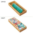 mDesign Stackable 15" Long Wooden Bamboo Drawer Organizer - 4 Pack ...