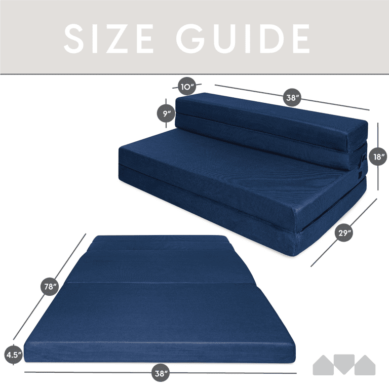 Milliard Tri Fold Foam Folding Mattress and Sofa Bed for Guests or Floor Mat XL