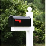 The Washington Mailbox System with White Vinyl Post Combo, Stand, and ...