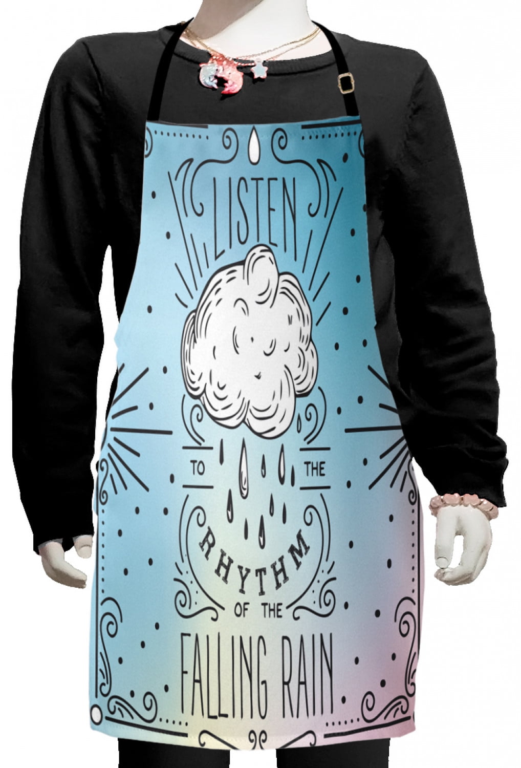 Saying Kids Apron, Listen to the Rhythm of the Falling Rain Lettering ...