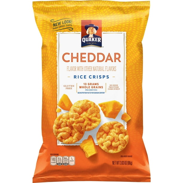 Quaker Rice Crisps, Cheddar Cheese, 3.03 oz Bag (Packaging May Vary ...