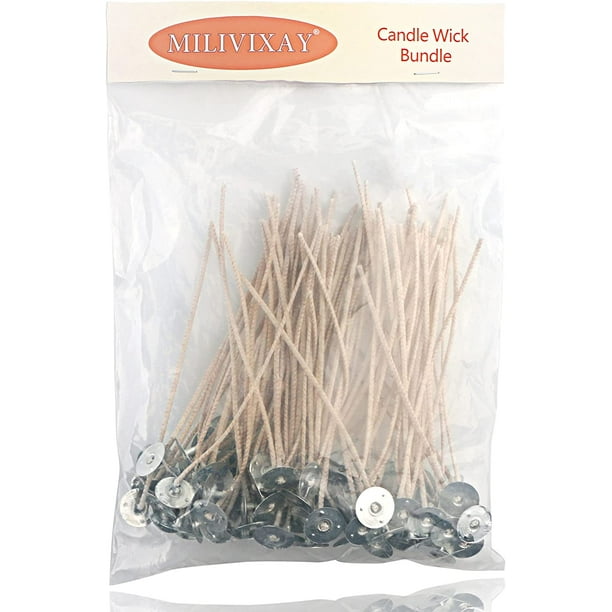 MILIVIXAY 100pcs 6.0inch ECO 6 Wicks for Soy Candles ,Pre-Waxed and ...