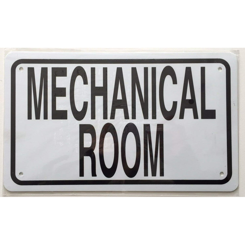 MECHANICAL ROOM SIGN (White 6x10 Aluminium rust free) - Walmart.com ...