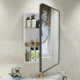 WallBeyond Aluminum Medicine Cabinet with Mirror Round Corner Rectangle ...