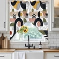 Abstract Color Block Swag Curtain Valance for Windows, Modern Black ...
