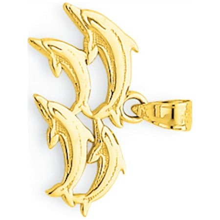 Jewelry by Sweet Pea - 10k Yellow Gold Dolphin (21x15mm) Pendant ...