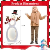 Costway 2.6 FT Lighted Snowman with 105 Built-in LED Lights Metal Stand ...