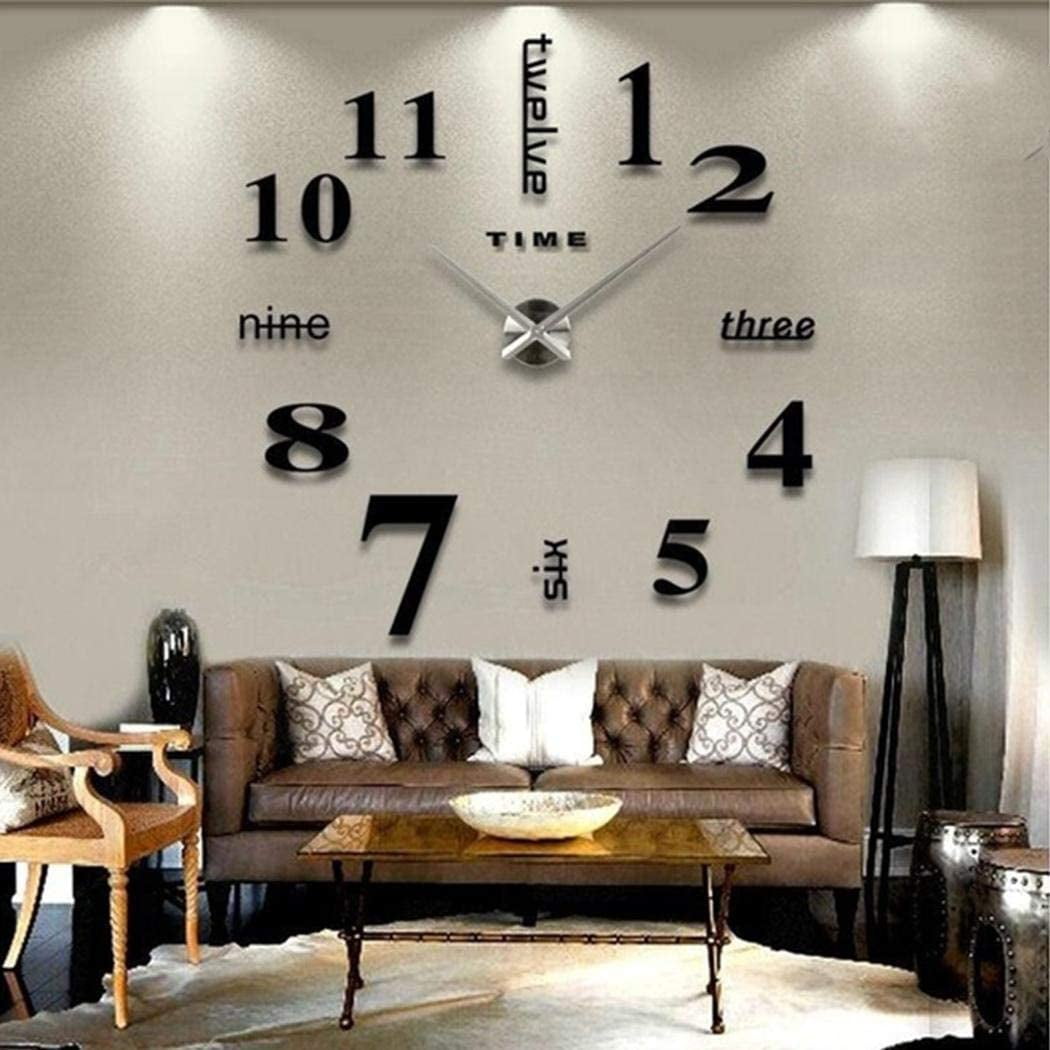 Nvzi Frameless DIY Wall Clock, Mute Round Shape Quartz Wall Clock ...