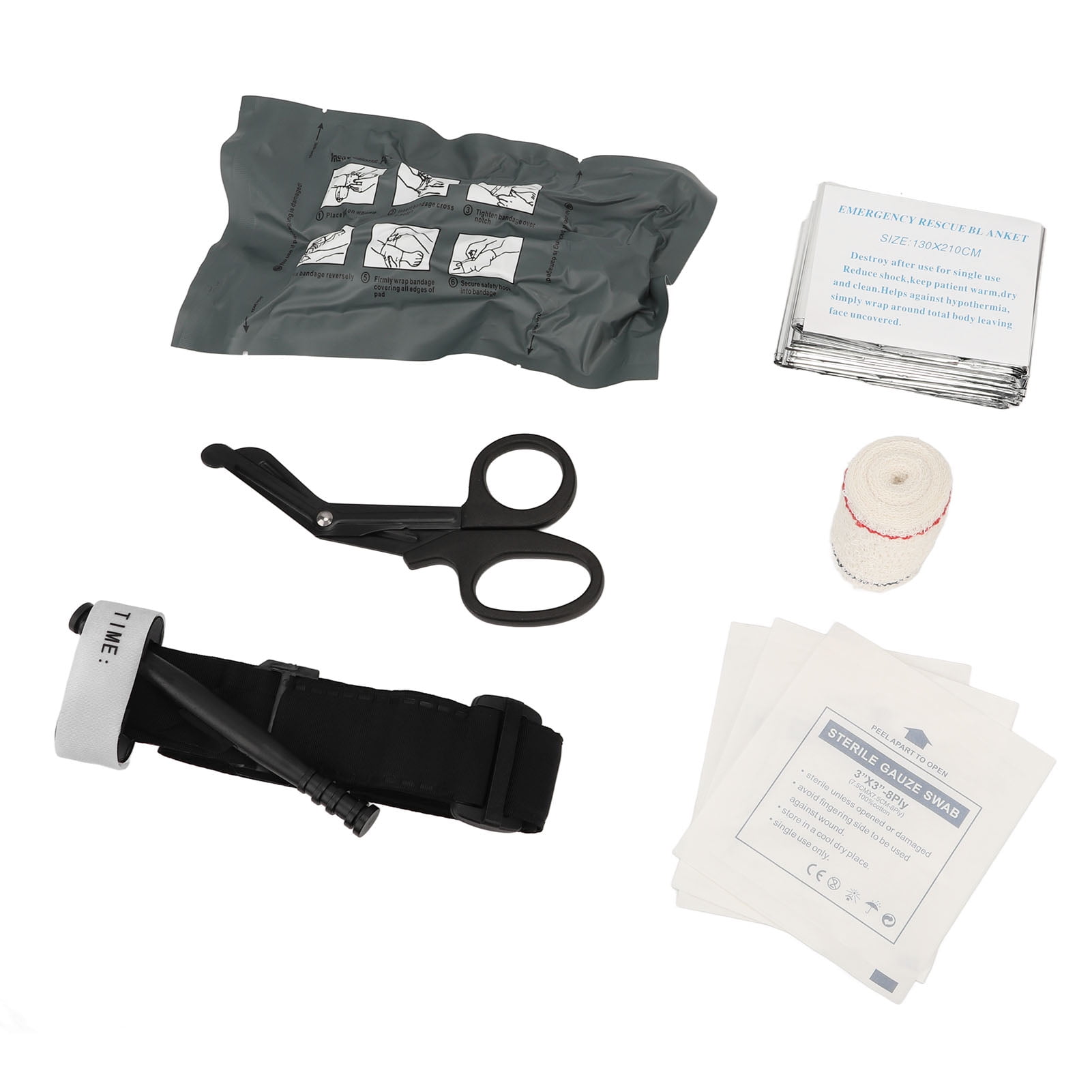 Emergency Trauma First Aid Kit With Bandages Tourniquet And Scissors ...