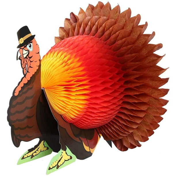 Tissue Turkey Honeycomb Centerpiece Table Decoration for Thanksgiving ...