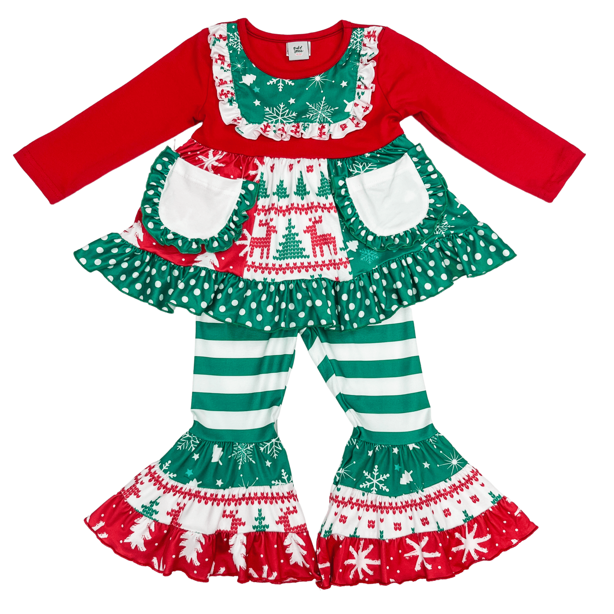 Dash of Glitter Girls Holiday Long Sleeve Winter Wonderland Two Piece ...